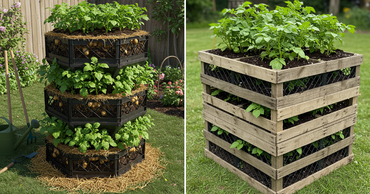DIY Potato Tower: Build Your Own with Milk Crates! - Garden Beds